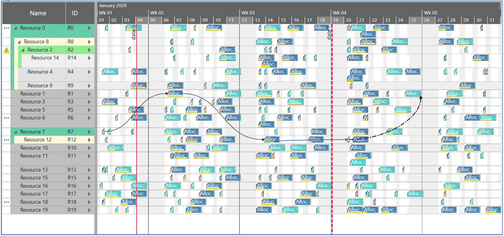 Visual Scheduling Widget for HTML5 Gantt charts - new features
